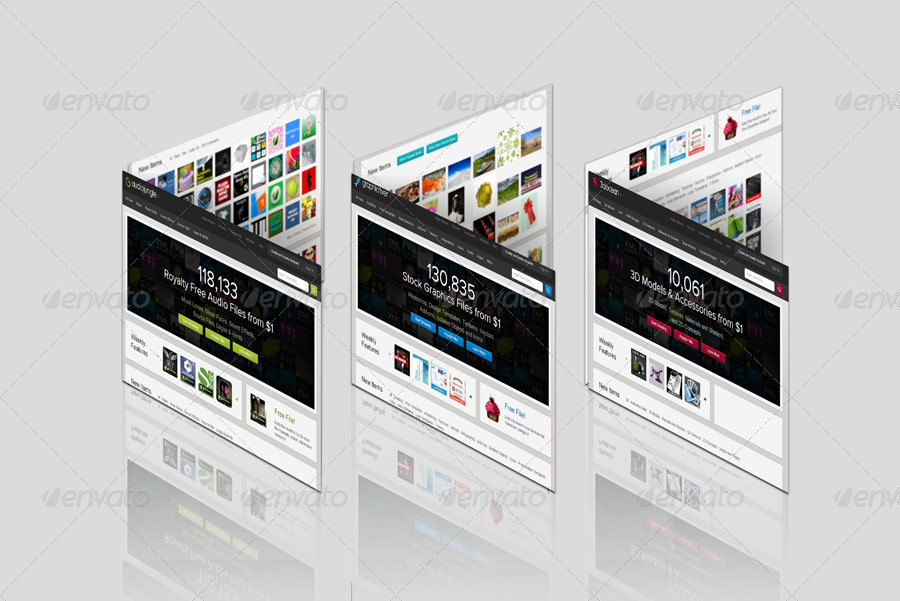 3D Web Page Display Pack V2, Graphics | GraphicRiver