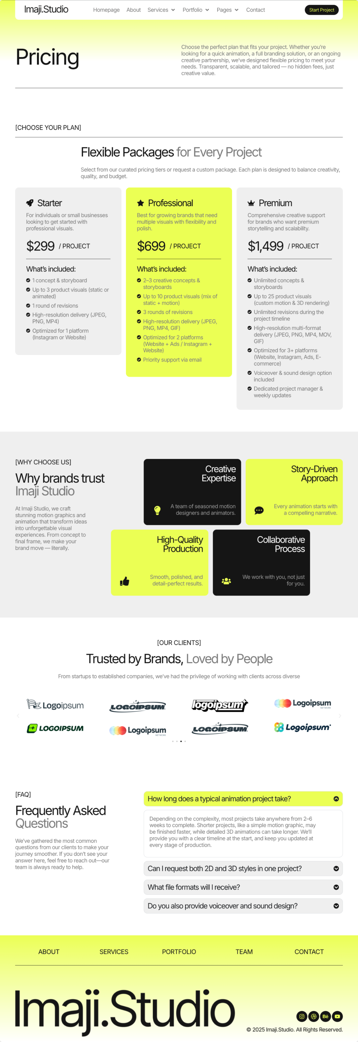 ImajiStudio - Motion Graphics & Animation Agency Elementor Pro Template ...