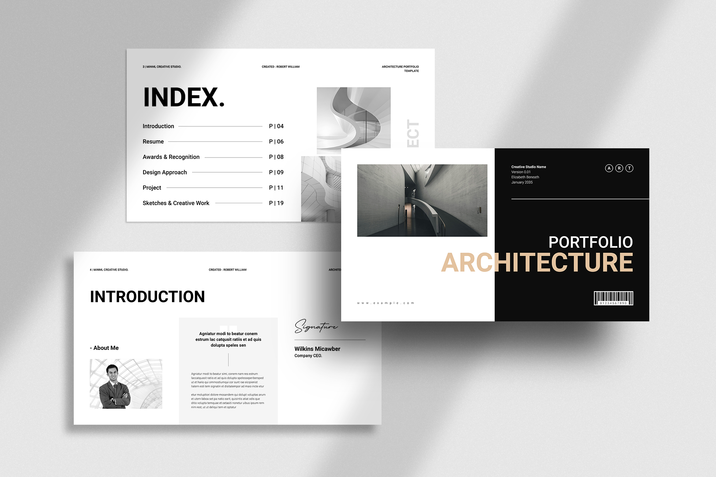 Architecture Portfolio PowerPoint Template, Presentation Templates