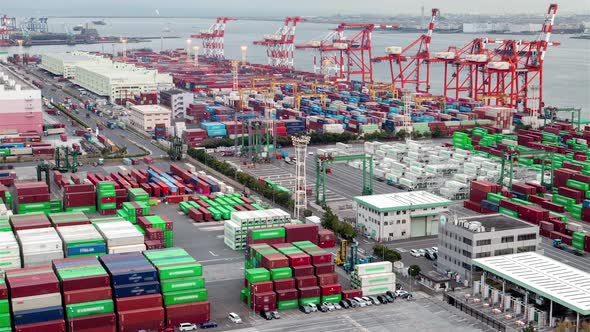 City Container Terminal Shipment Delivery Tokyo, Stock Footage | VideoHive