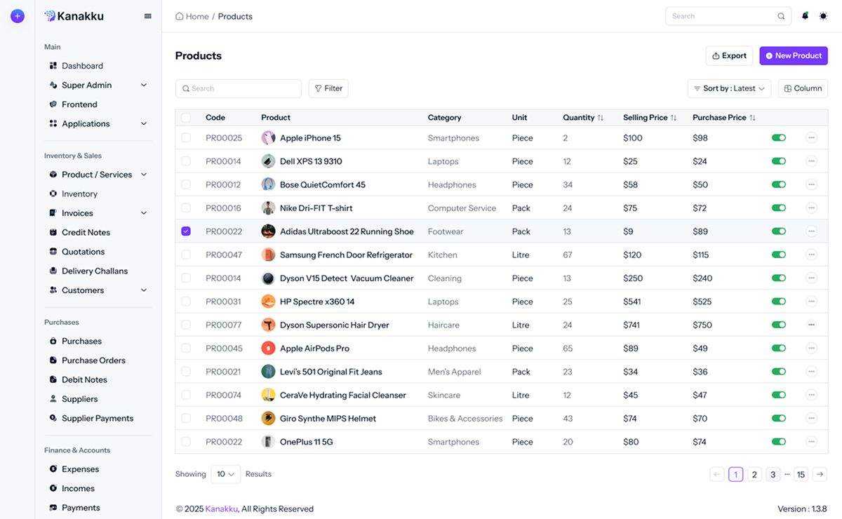 Kanakku - Finance, Accounting & Invoice Dashboard Template (React ...