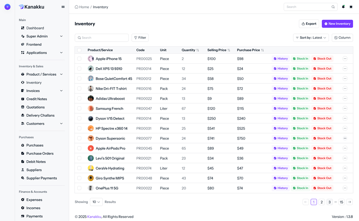 Kanakku - Finance, Accounting & Invoice Dashboard Template (React ...