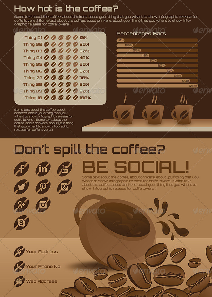 Coffee Infographic Elements, Infographics | GraphicRiver
