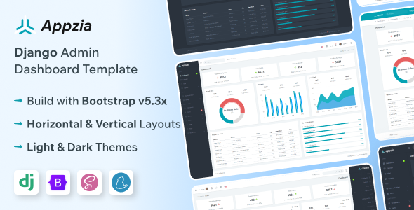 Appzia - Django Admin & Dashboard Template by themesdesign | ThemeForest