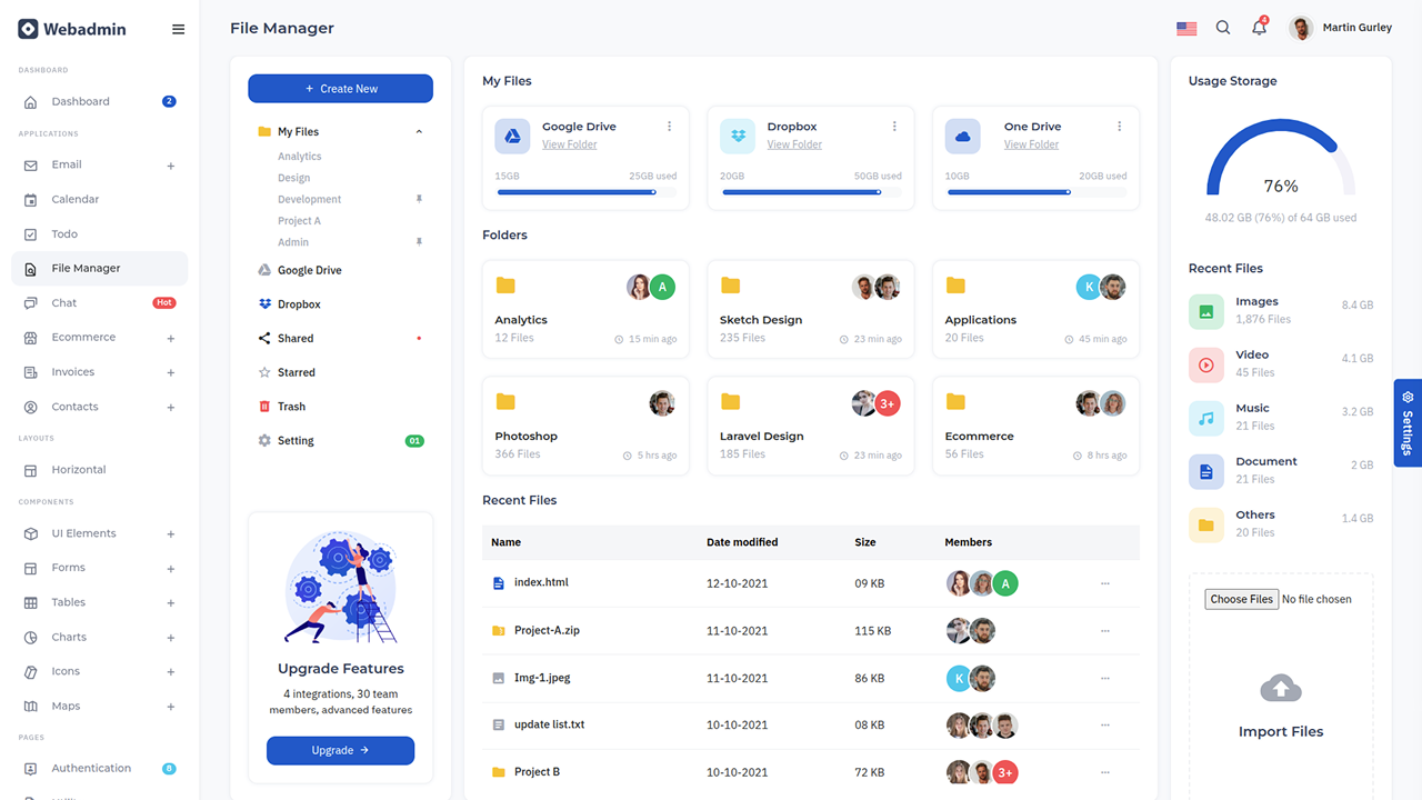 Webadmin - Figma Admin & Dashboard Template by themesdesign | ThemeForest