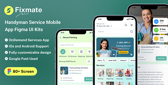 Fixmate – Handyman Service Mobile App Figma UI Kits by createuiux ...