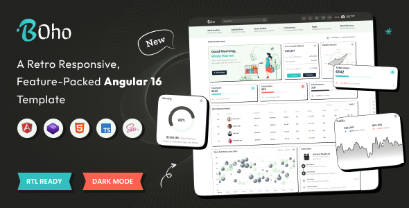 Boho - Angular 20 Admin Dashboard by PixelStrap | ThemeForest