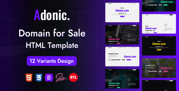 Adonic - Domain Sale HTML Template by HarnishDesign | ThemeForest