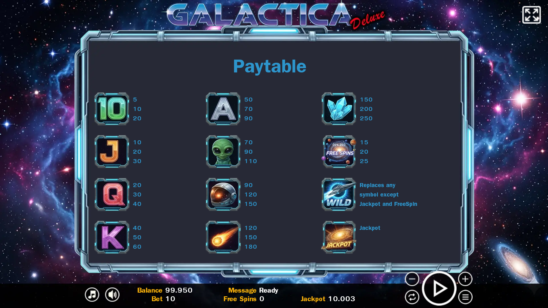 Galactica Deluxe - HTML5 Slot Machine by All-Scripts | CodeCanyon