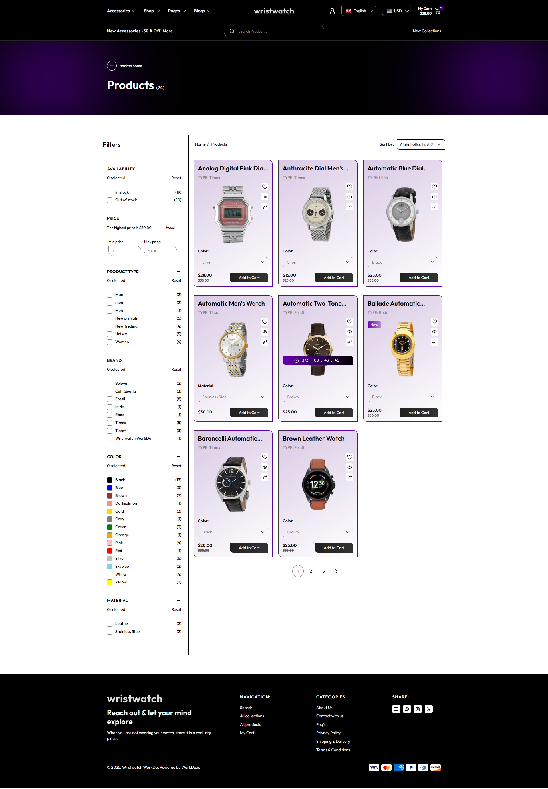 Wrist Watch - Ultimate Stylish Watch Shopping Shopify OS 2.0 by WorkDo