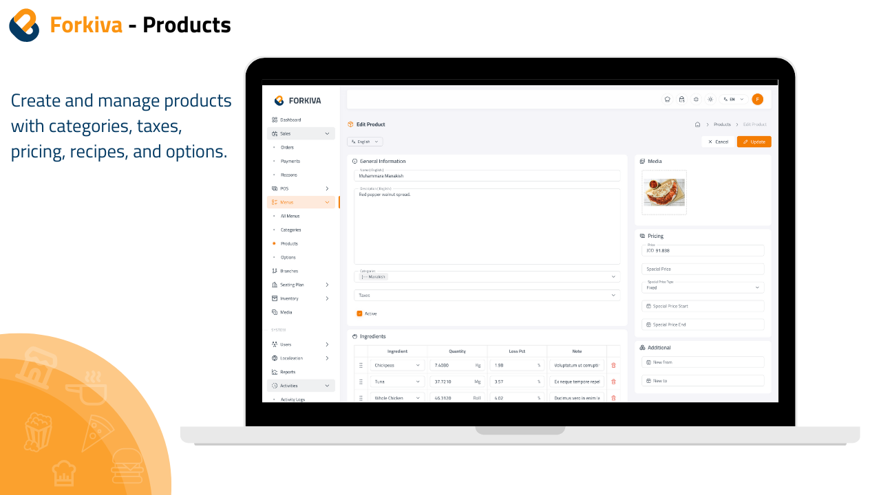 Forkiva – Restaurant POS & Management System (Laravel + Vue.js) by Tenvoro
