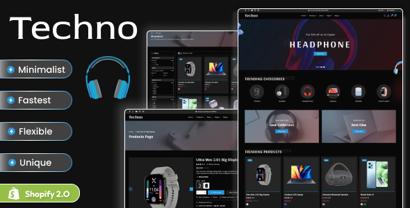 Techno - Electronics & Gadgets Ecommerce Shopify 2.0 Theme by WorkDo