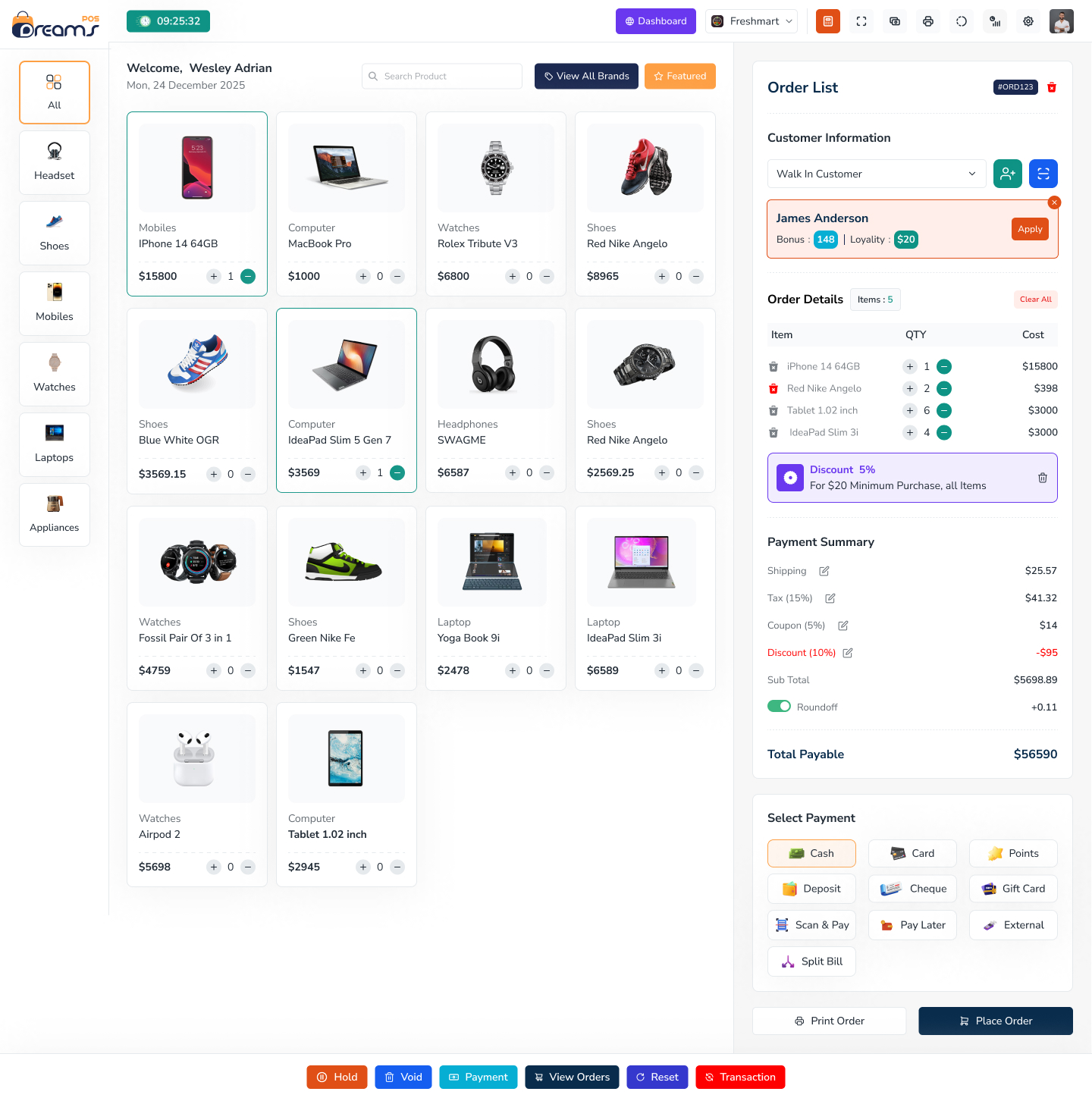 Dreamspos Pos Sales Analytics And Inventory Management Dashboard React Vue Angular Laravel