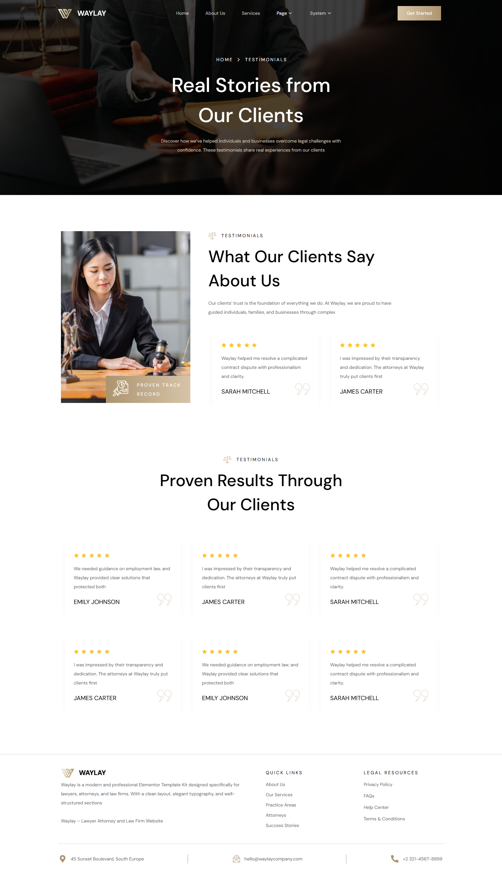Waylay - Lawyer Attorney & Law Firm Elementor Template Kit by Enative