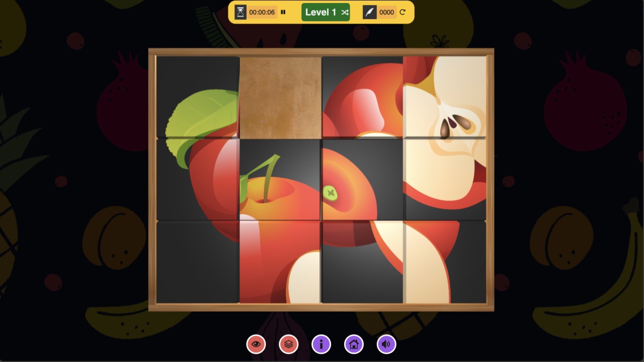 3D Fruits Sliding Puzzle - Cross Platform Puzzle Game by raizensoft