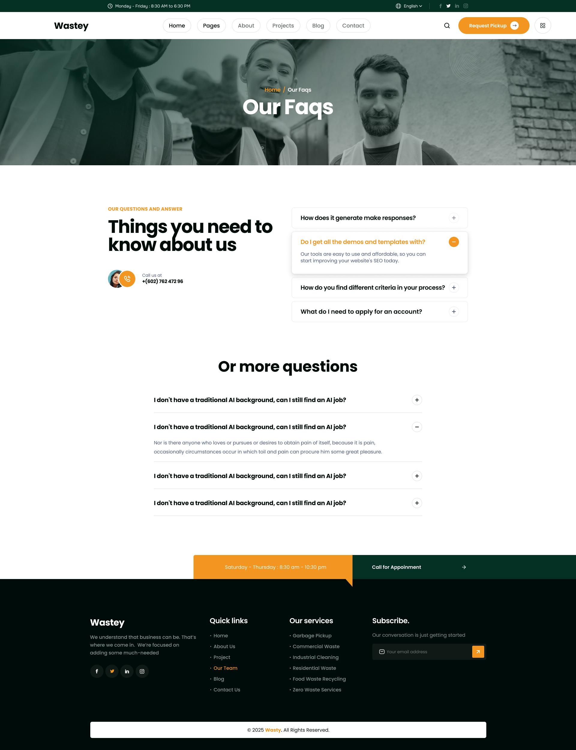Wasty – Waste Management & Recycling Figma Template by TechRelax ...