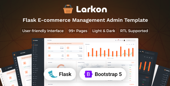 Larkon - Flask Ecommerce Management Admin & Dashboard Template by Techzaa