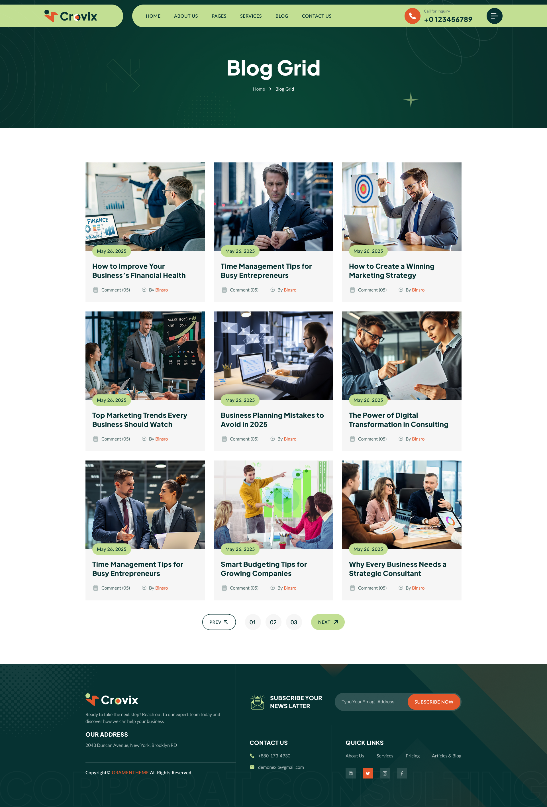 Crovix - Corporate Business Consulting Figma Template by themewolfs