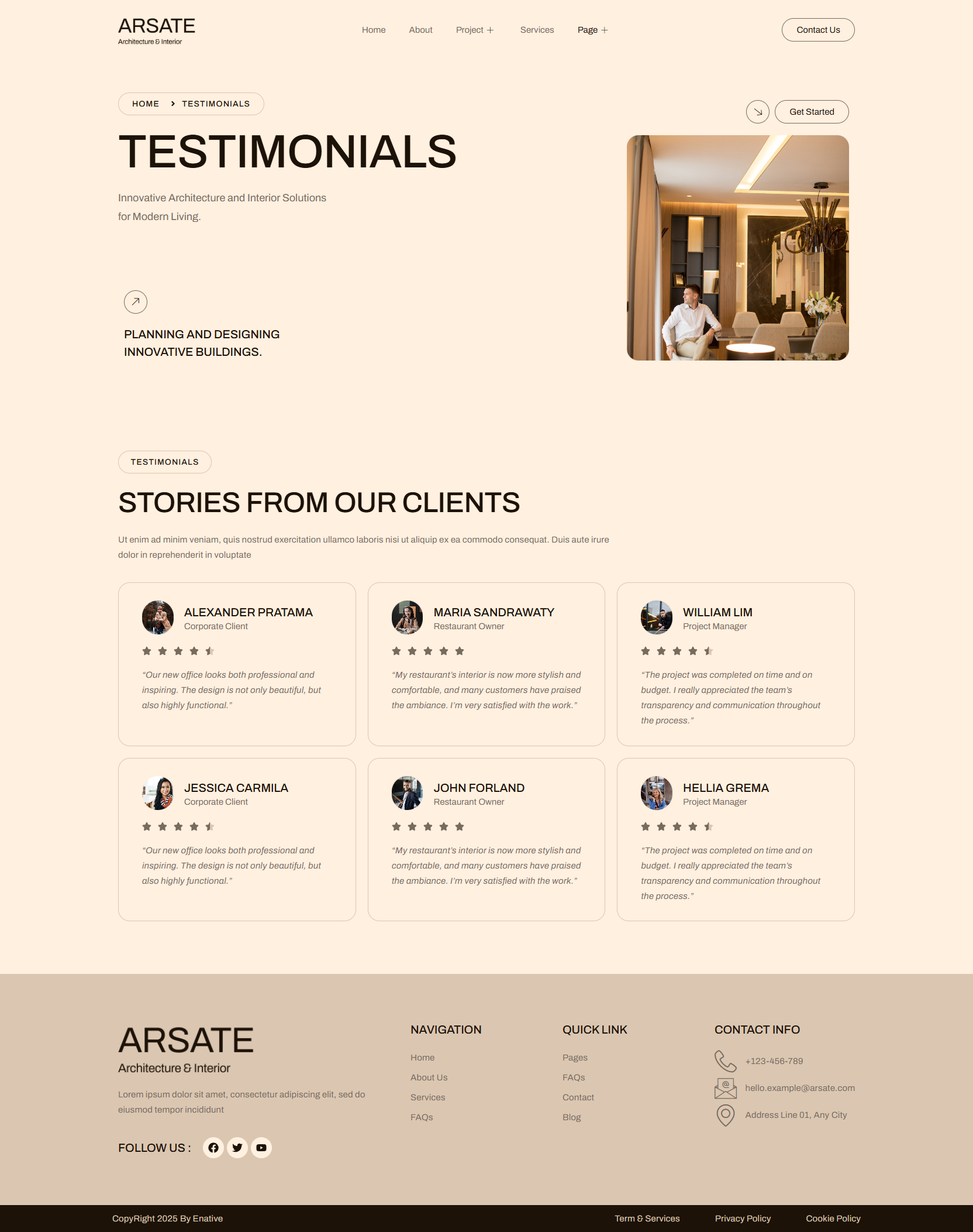 Arsate - Architecture & Interior Elementor Template Kit by Enative