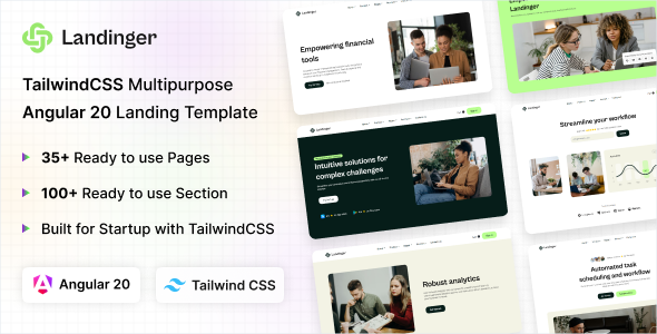 Landinger - Tailwind CSS Multipurpose Angular Landing Page Template ...