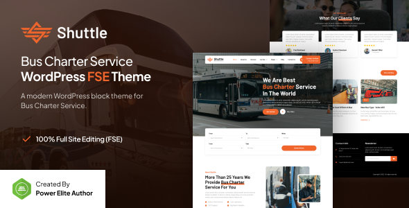 Shuttle – Bus Charter Service Gutenverse FSE WordPress Theme by jegtheme