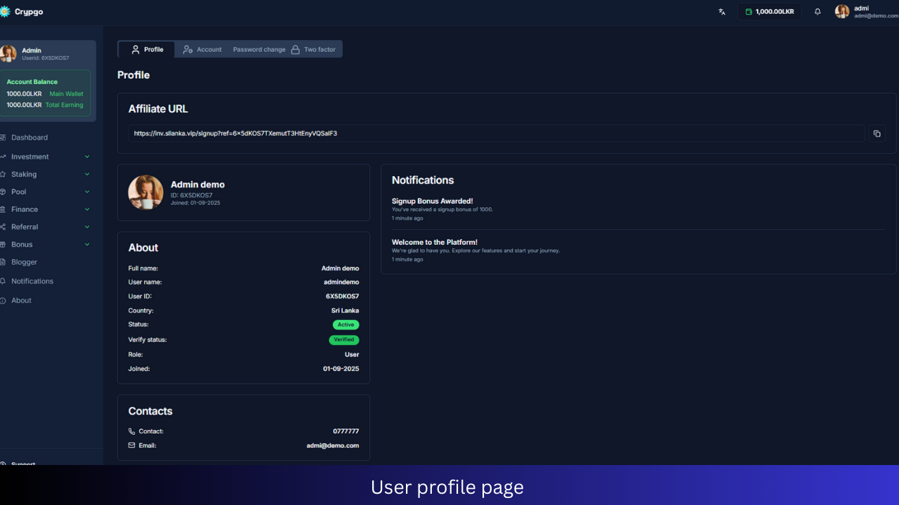 Crypgo – Professional Crypto Investment Script with MLM, Wallet ...