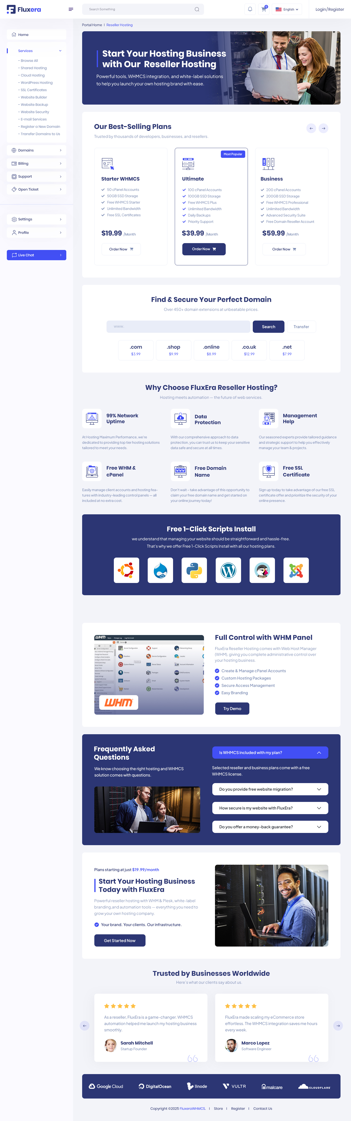 Fluxera - Hosting WHMCS PSD Template by designingmedia | ThemeForest