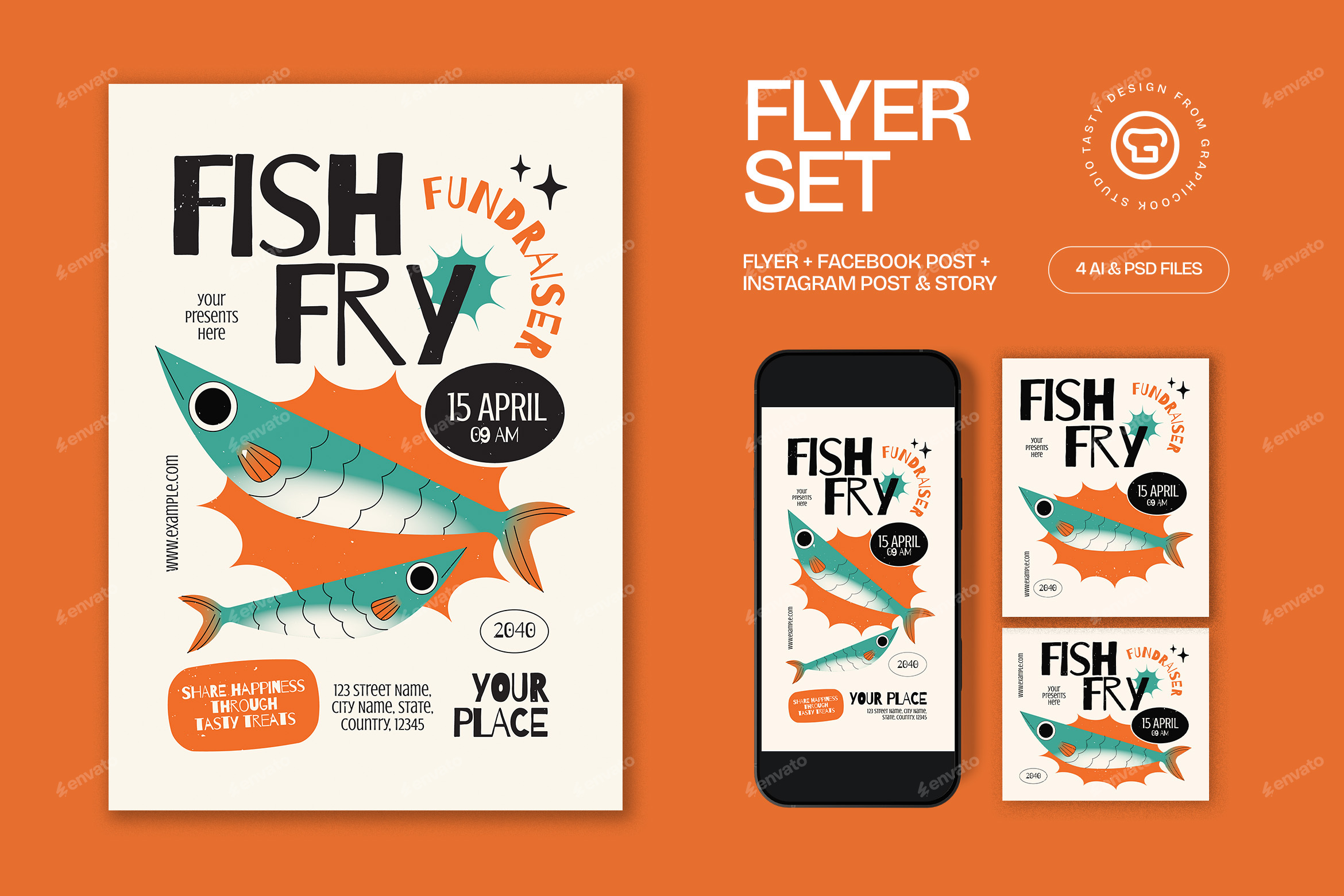 Fish Fry Fundraiser Flyer, Print Templates | GraphicRiver