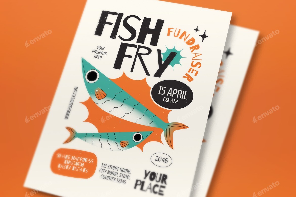 Fish Fry Fundraiser Flyer, Print Templates | GraphicRiver