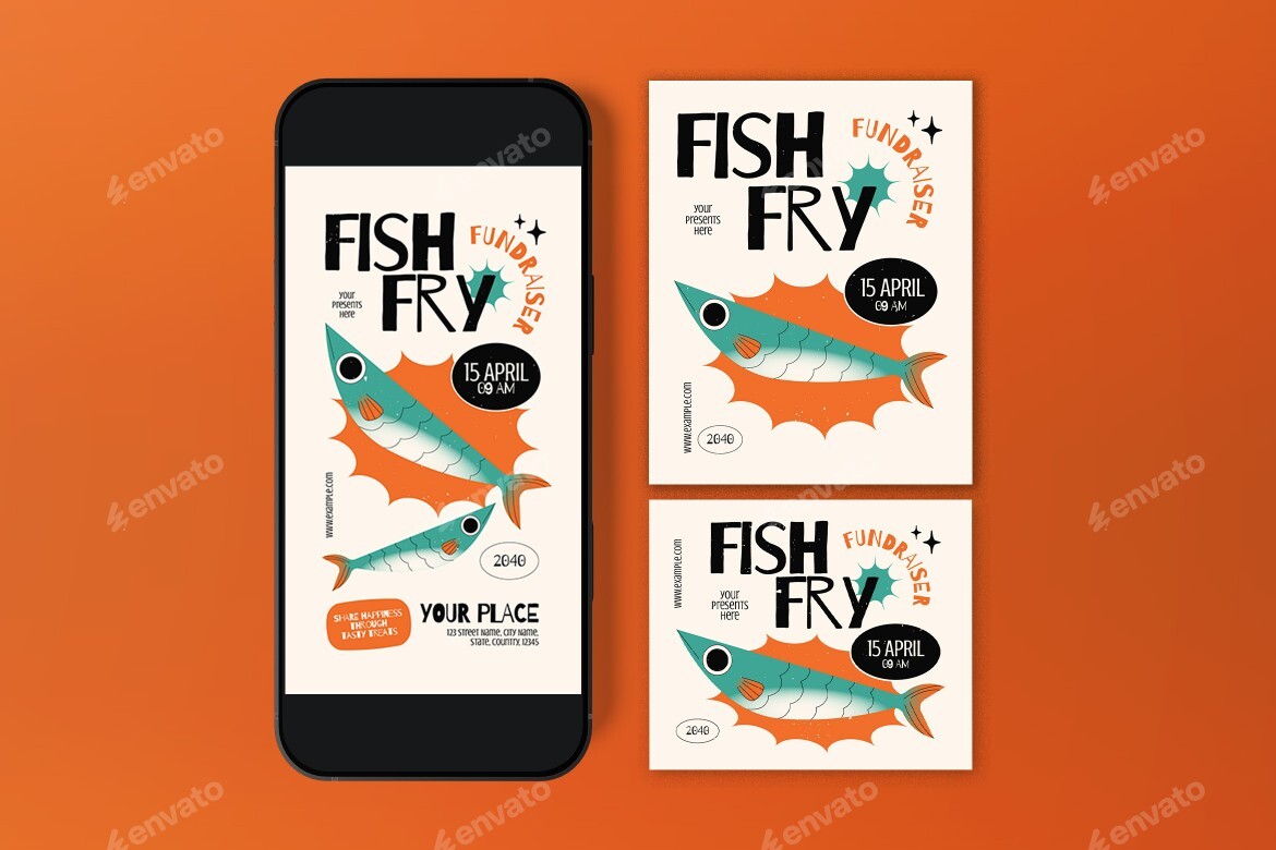 Fish Fry Fundraiser Flyer, Print Templates | GraphicRiver