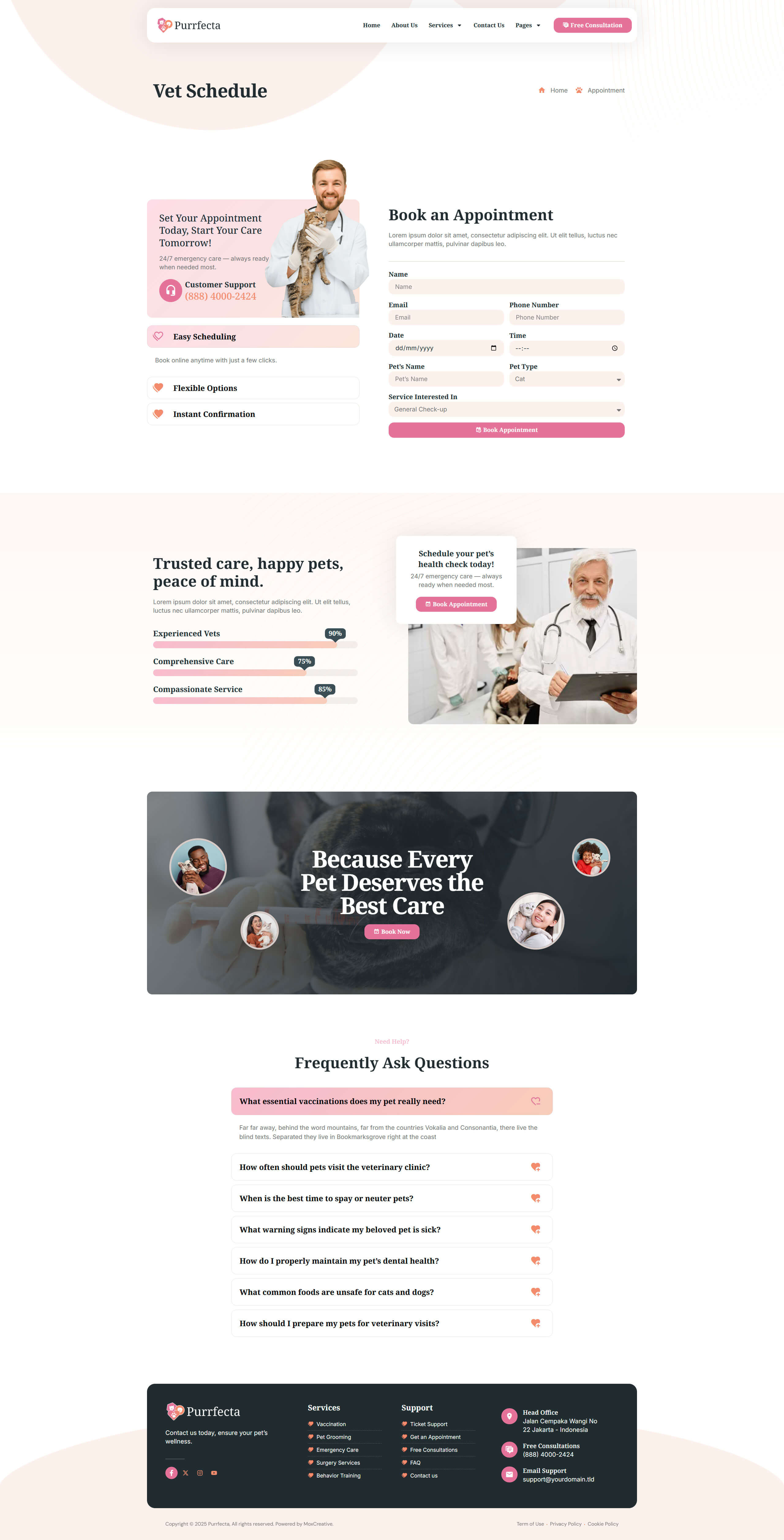 Purrfecta - Veterinary & Pet Care Elementor Pro Template Kit by moxcreative