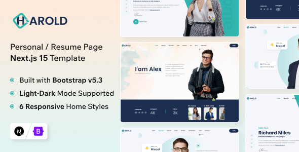 Harold - Next.js 15 Personal Portfolio Template by themesdesign ...