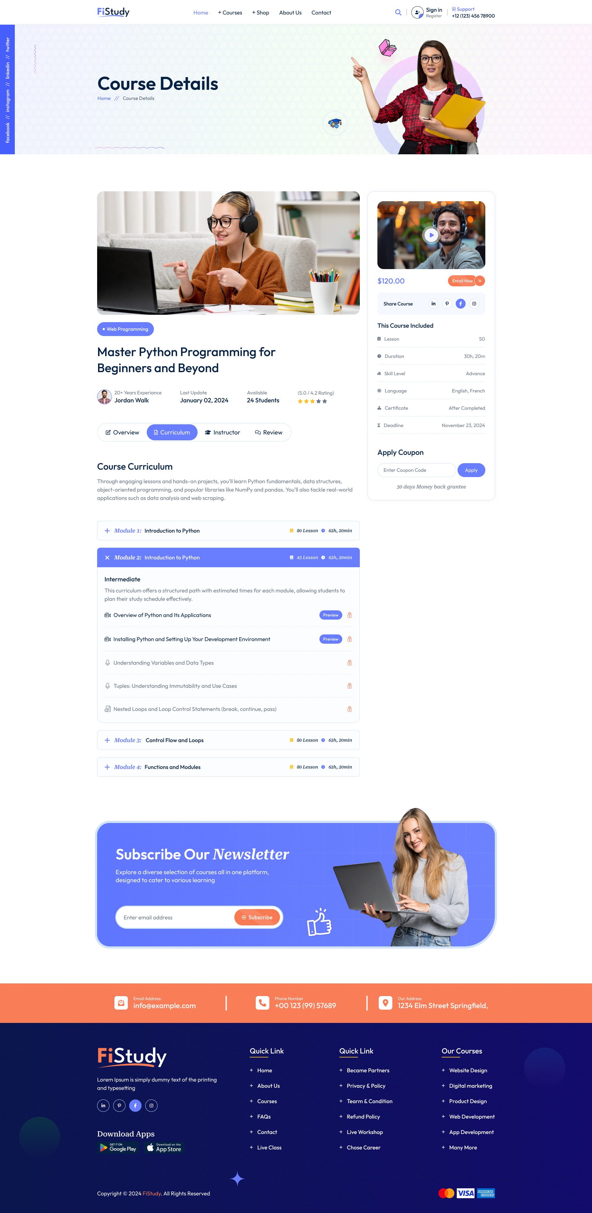Fistudy – Professional LMS & Education Course Figma Template by ...