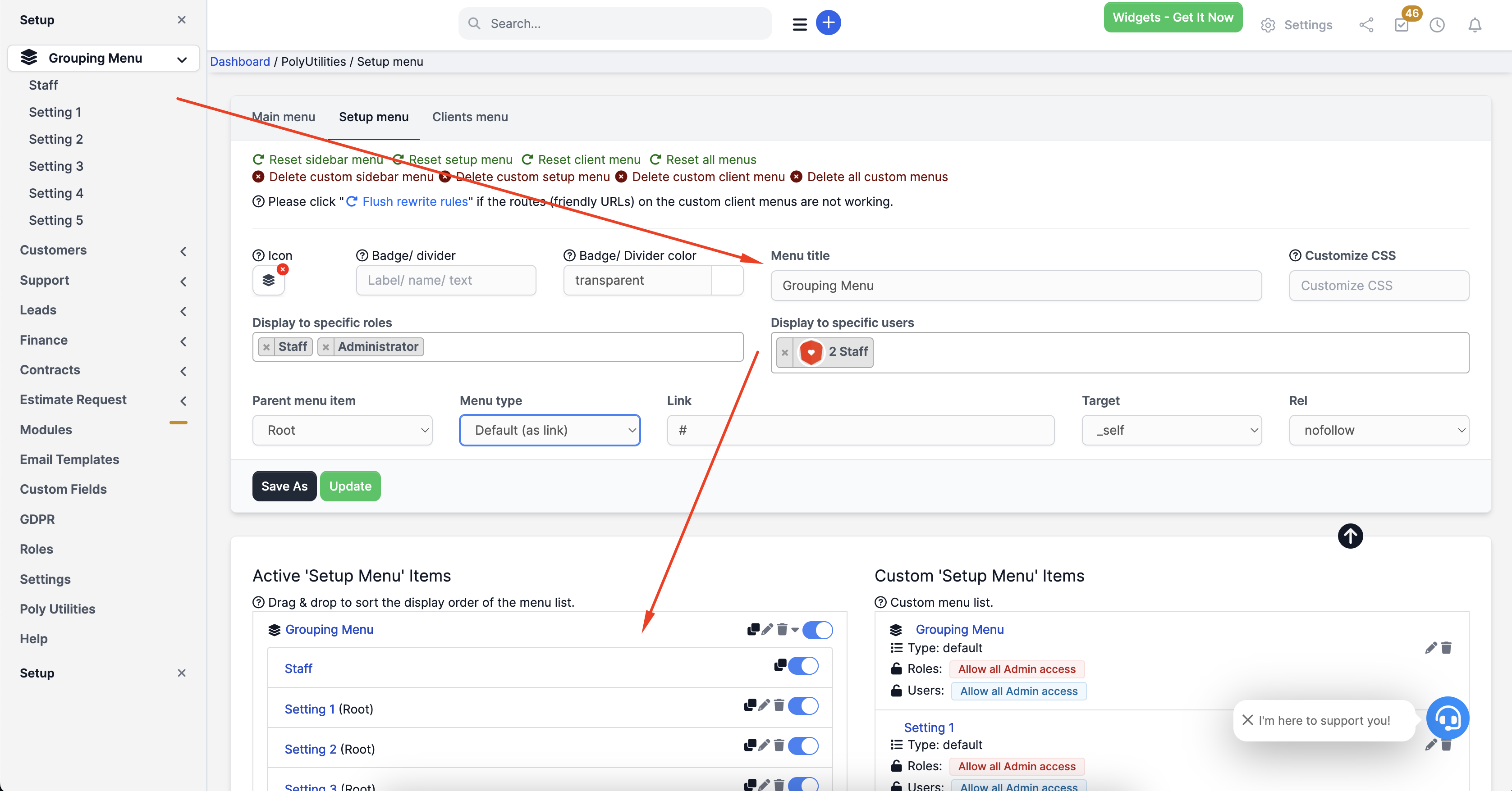 PolyUtilities for Perfex CRM: Quick Access Menu, Custom JS, CSS, and More by polyxgo