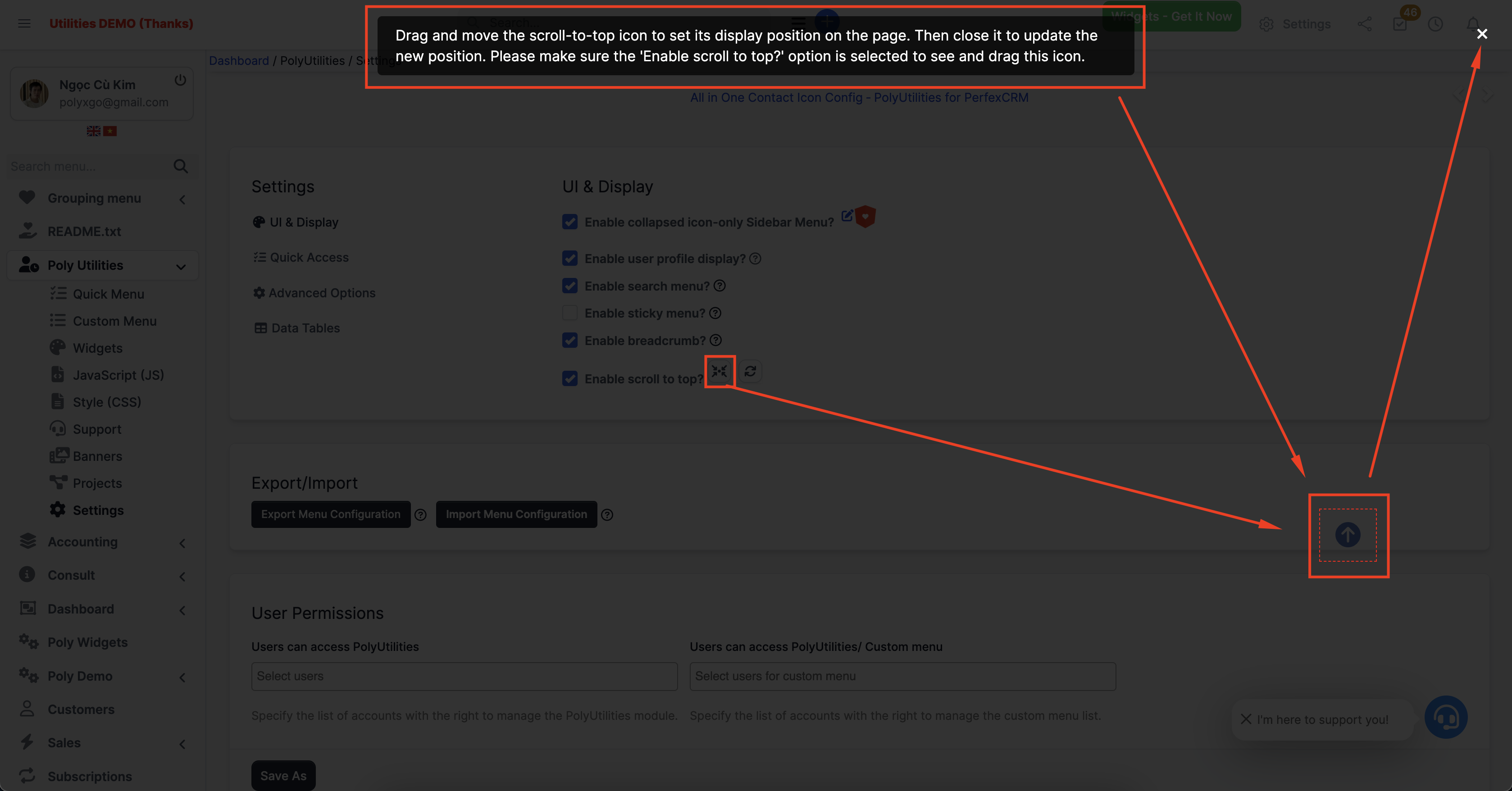 PolyUtilities for Perfex CRM: Quick Access Menu, Custom JS, CSS, and ...