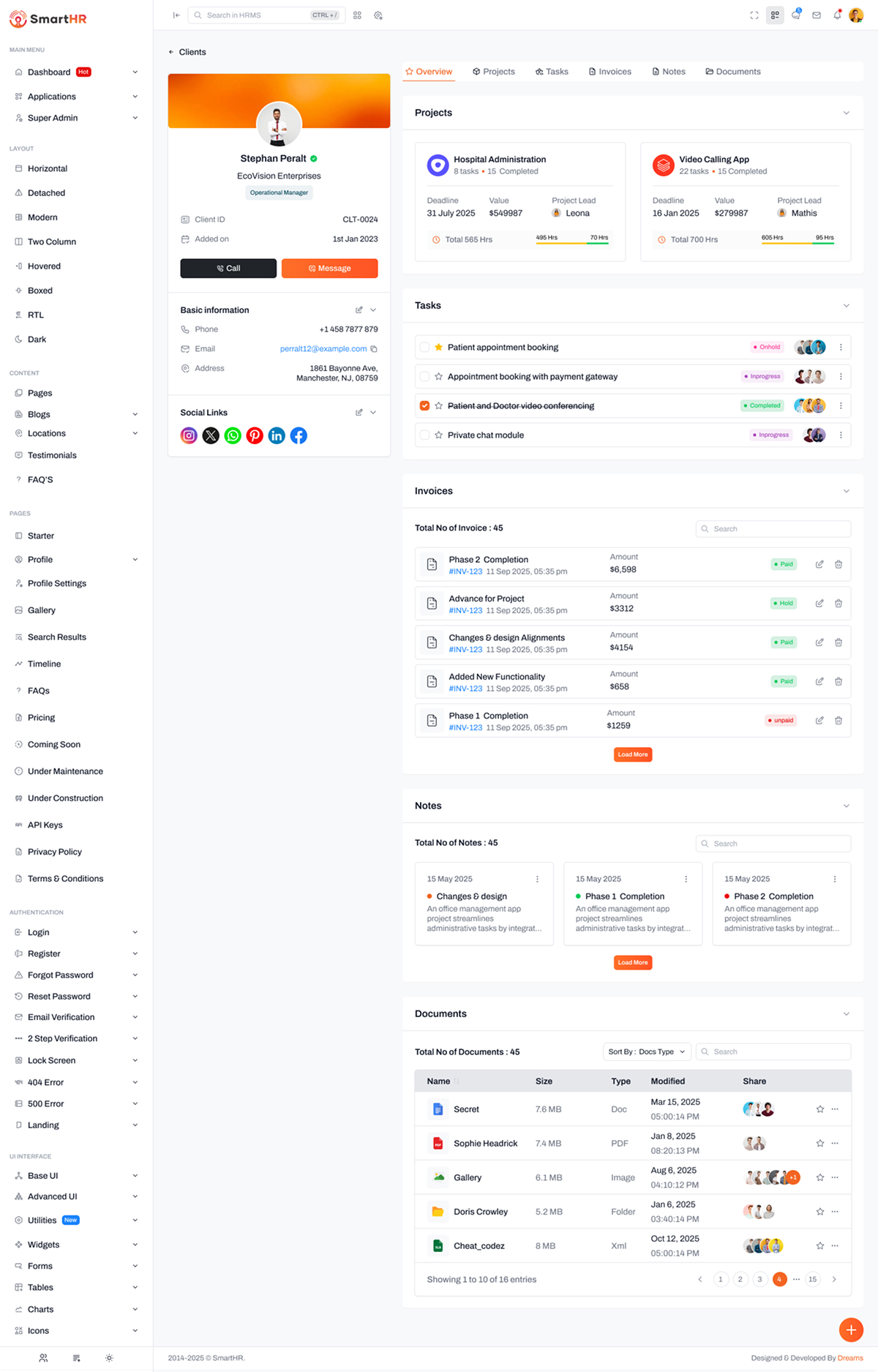 Smarthr Hr And Crm Admin Template With Project Management Html Vue Angular Node By