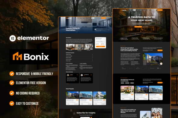 Bonix – Real Estate & Property Elementor Template Kit by TemplateNitro