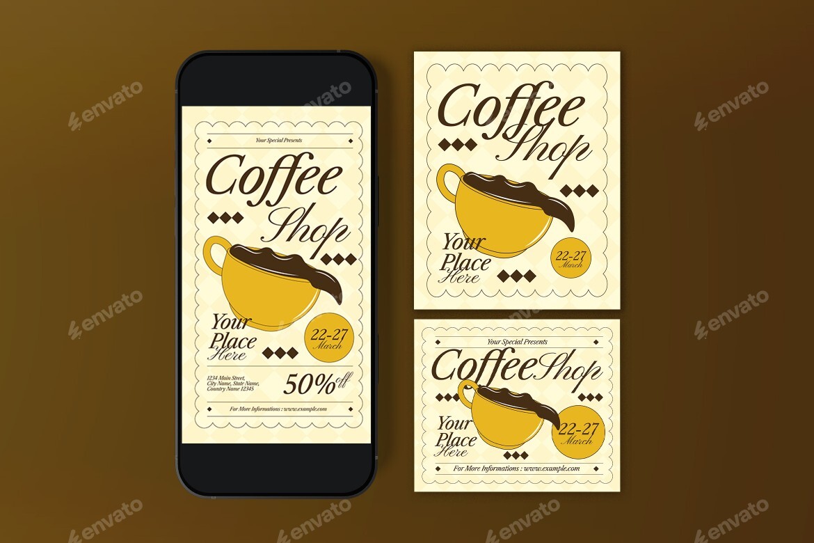 Coffee Shop Promotion Flyer, Print Templates | GraphicRiver
