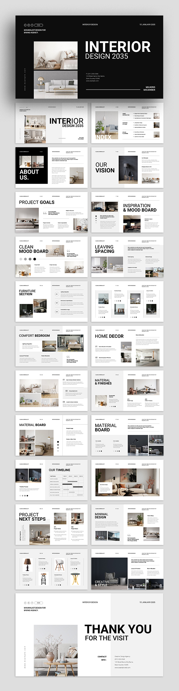 Interior Design Google Slide Presentation Template, Presentation Templates