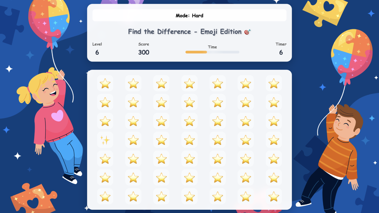 Emoji Difference: Find the Odd One Out HTML5 game by k29solutions | CodeCanyon