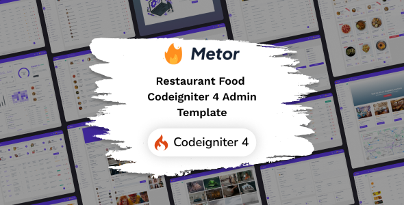 Metor - Codeigniter 4 Restaurant Food Admin Dashboard Template by Foxpixel