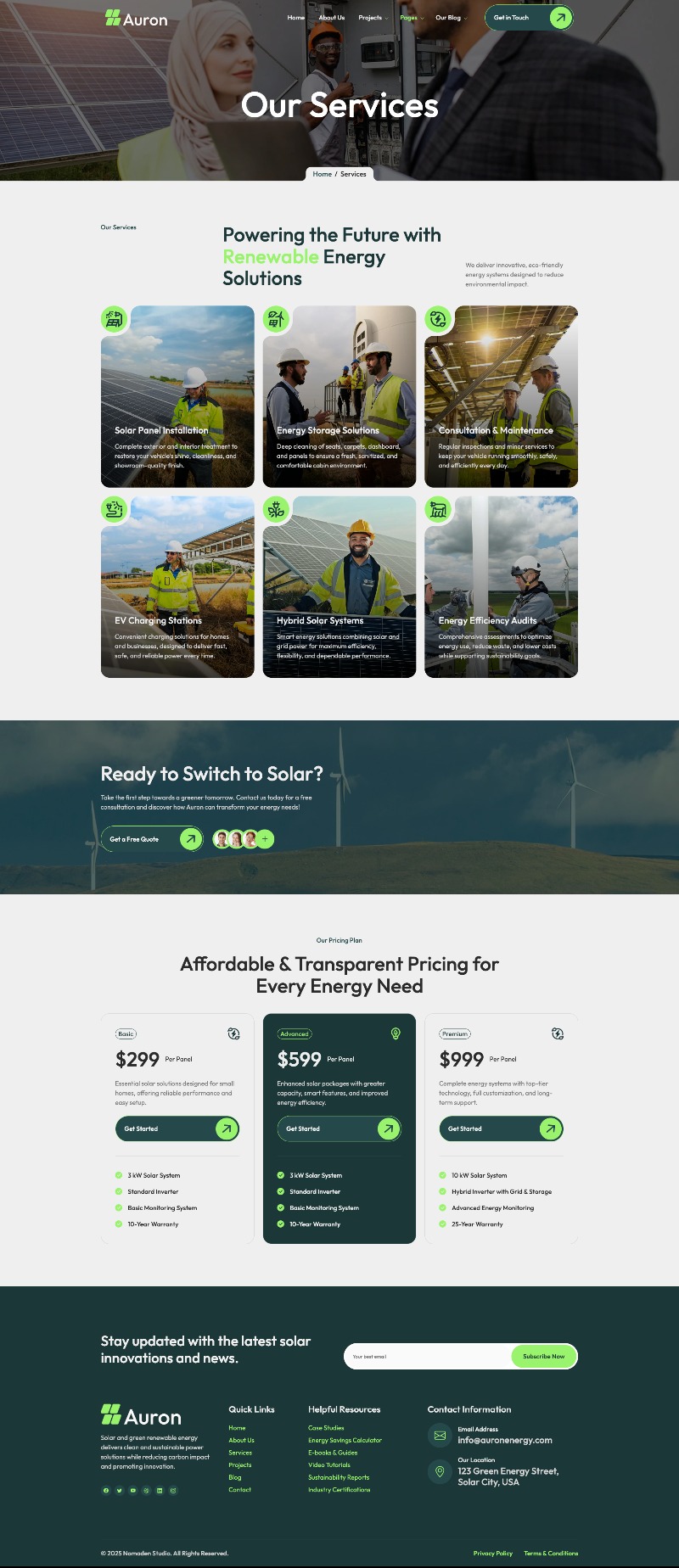 Auron - Solar & Green Renewable Energy HTML Bootstrap 5 Template by nomadenstudio
