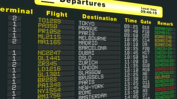 Airport Table Departures Schedule, Flying Camera, International Flights ...