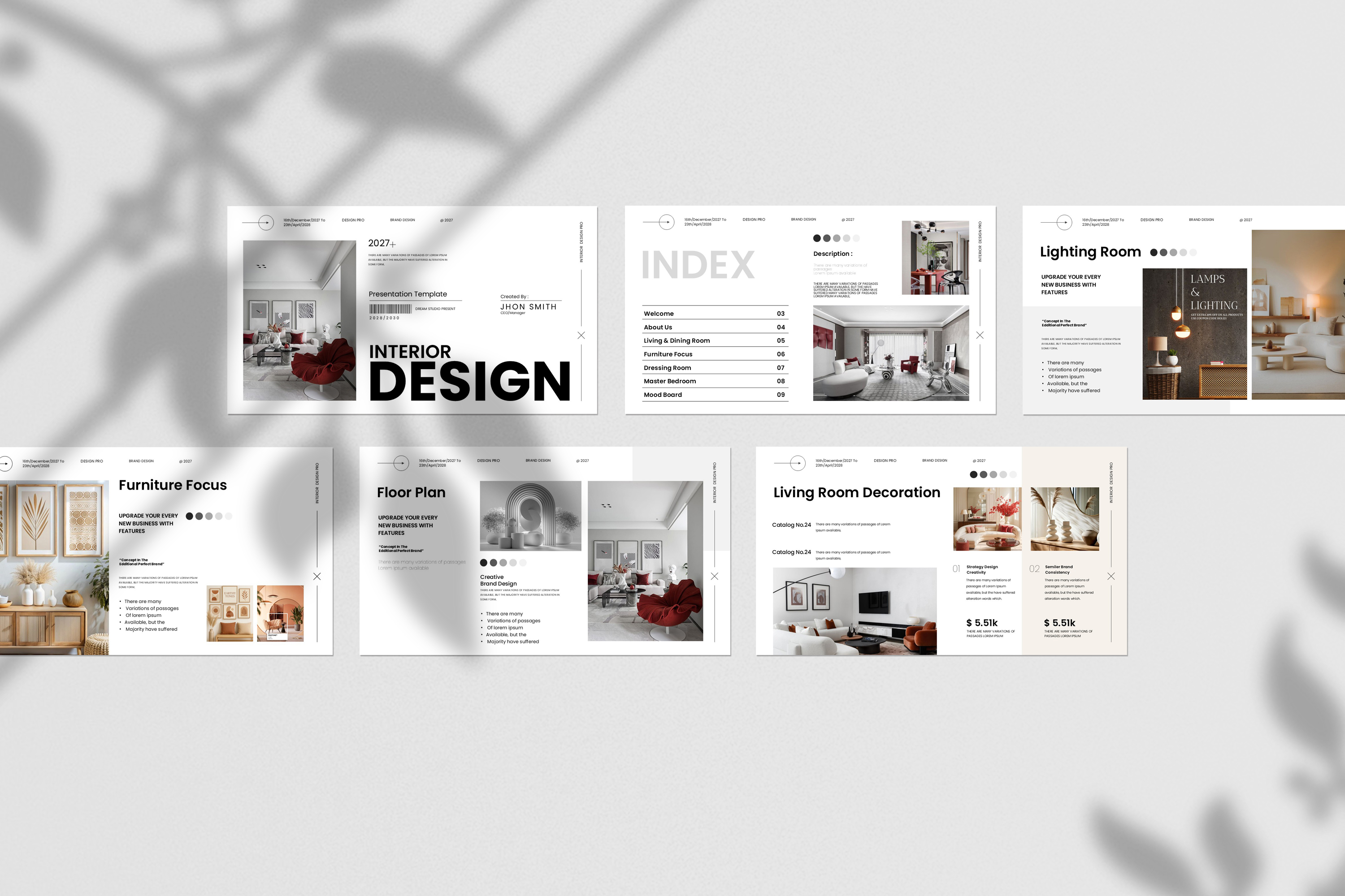 Interior Design PowerPoint Presentation Template, Presentation Templates