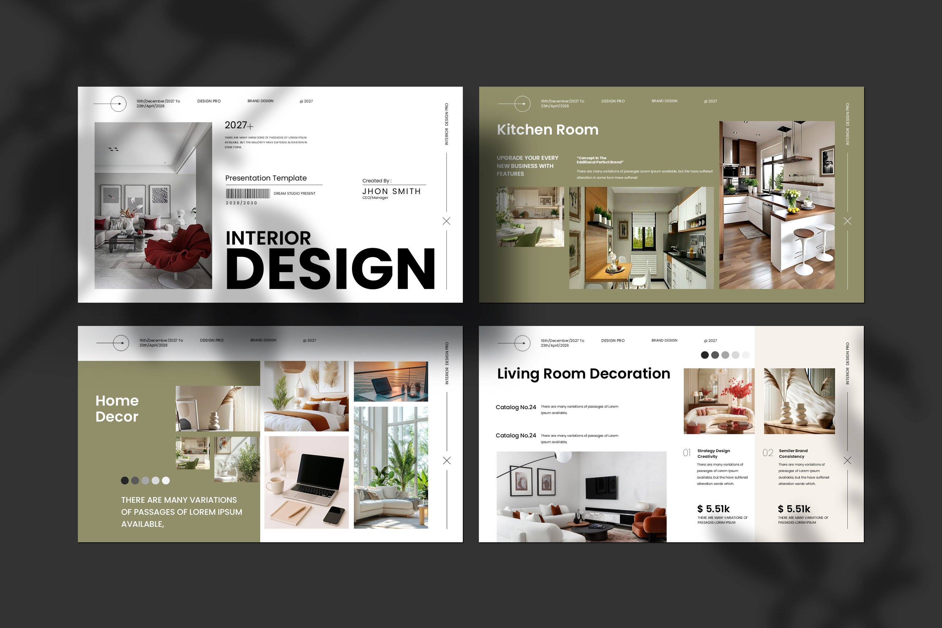 Interior Design PowerPoint Presentation Template, Presentation Templates