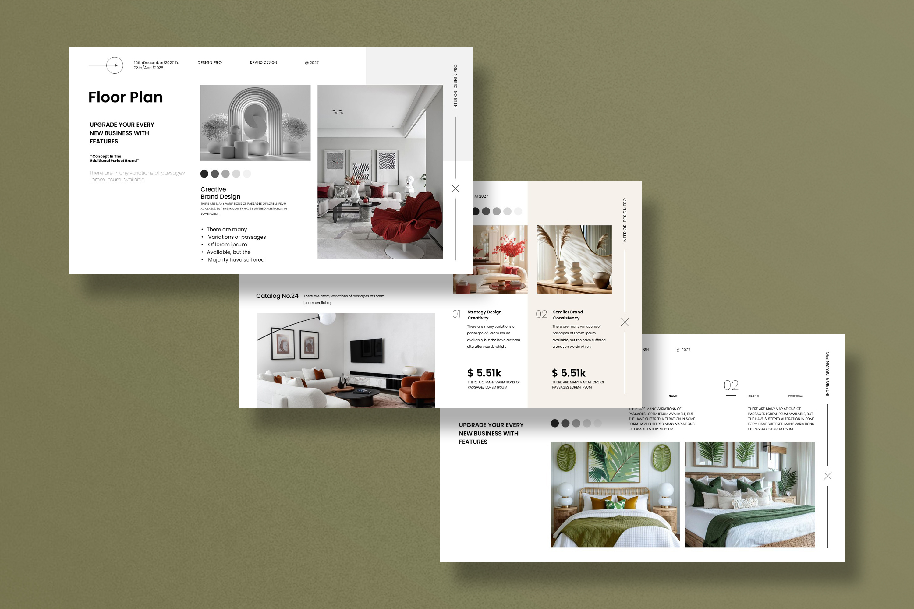 Interior Design Google Slide Presentation Template, Presentation Templates