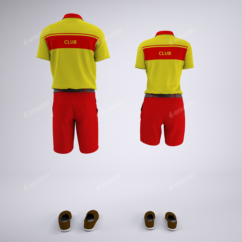 Yacht Crew Uniforms Pool and Beach Club Staff Uniform Mock-Up, Graphics
