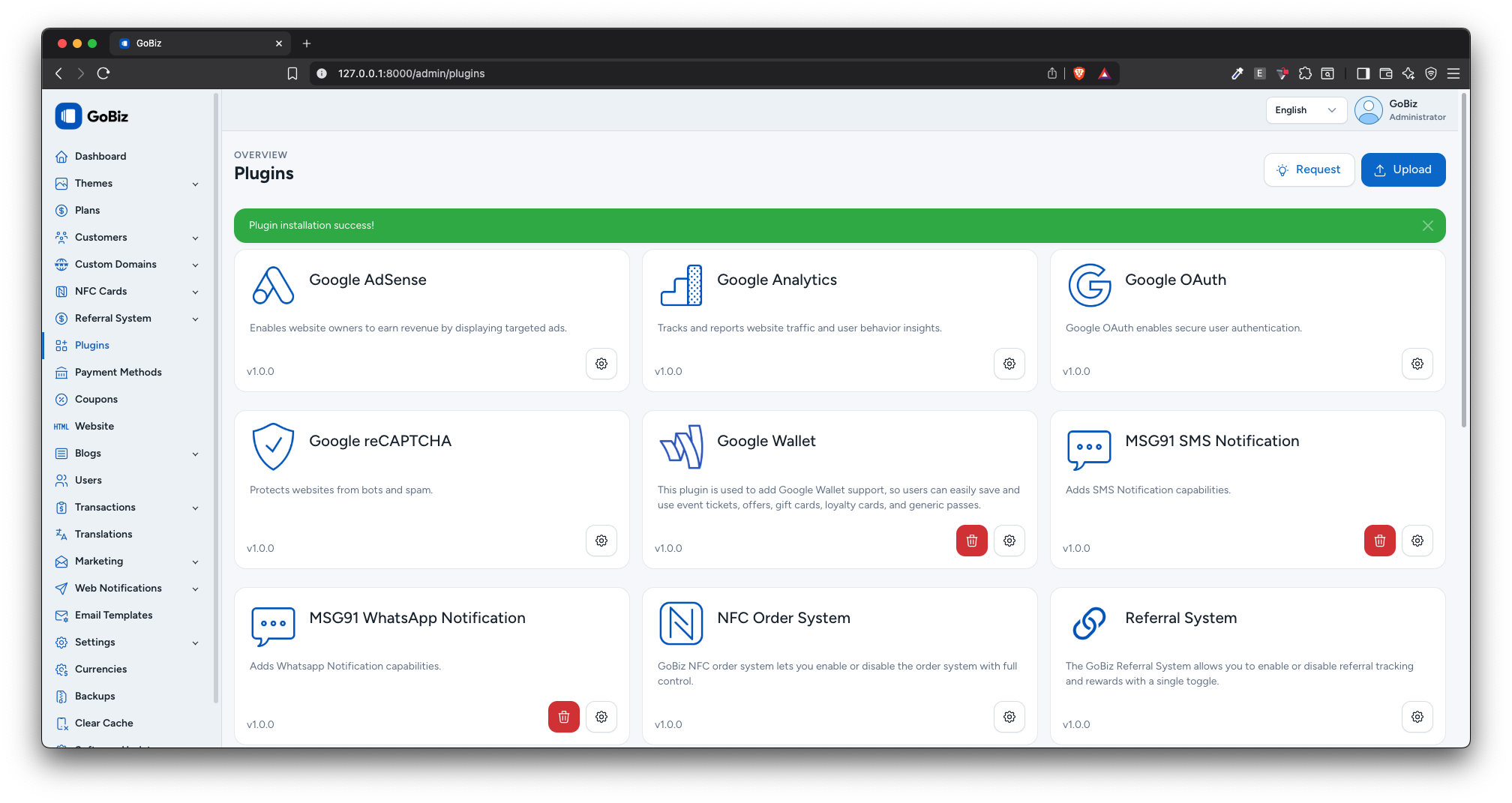 Google Wallet Addon GoBiz – vCard SaaS Digital Business Card Script by nativecode