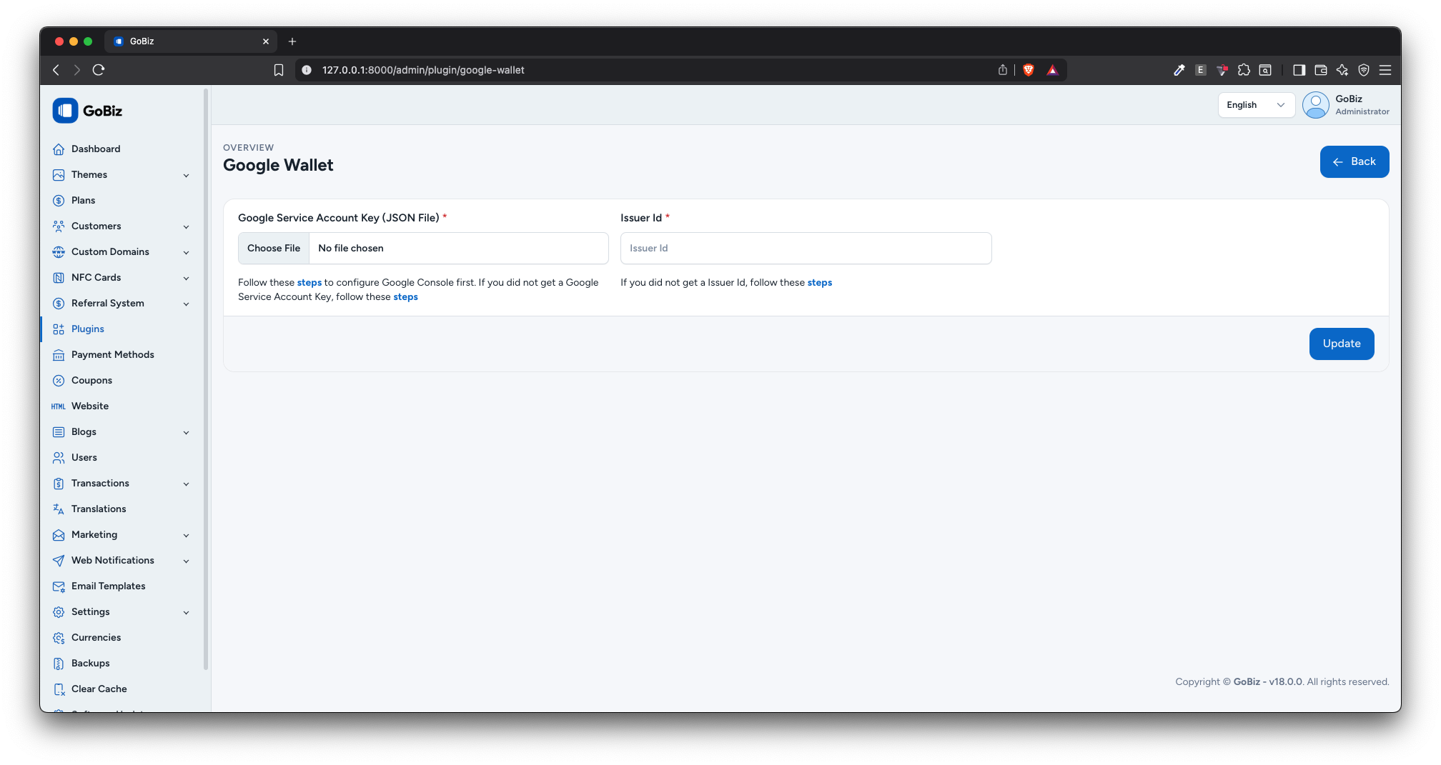 Google Wallet Addon GoBiz – vCard SaaS Digital Business Card Script by nativecode