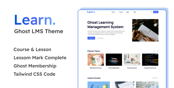 Learn - Ghost LMS Theme for Courses and Blog by themeix | ThemeForest